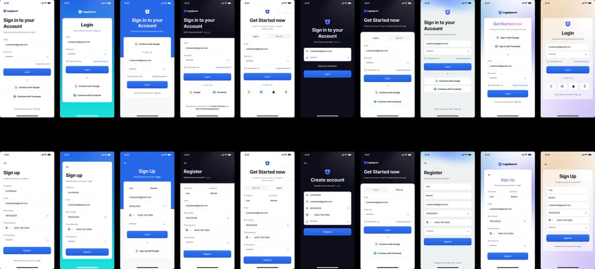 Premium Login & Signup Screens for Modern Mobile Apps | Figma Market